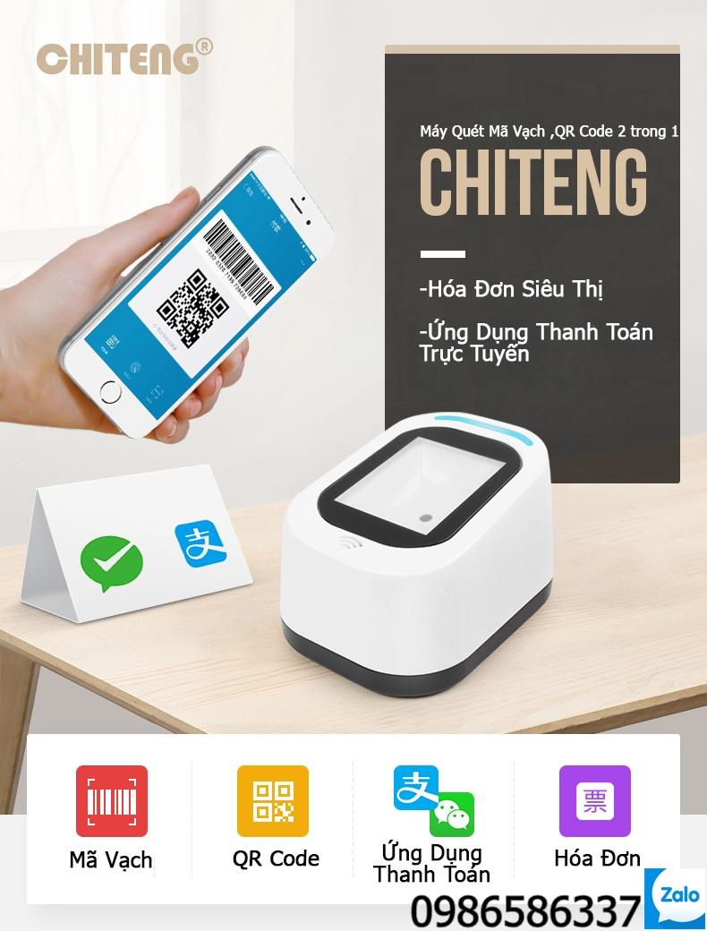 Máy quét mã vạch QR code ChiTeng T97 hỗ trợ thanh toán qua màn hình ...