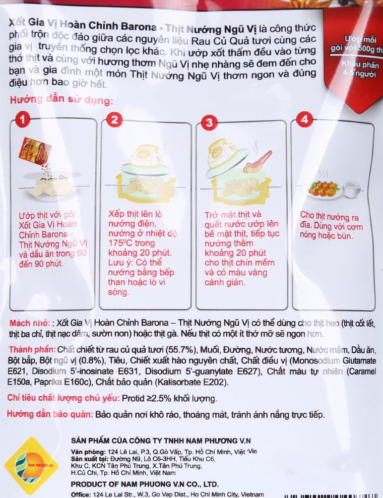 Sốt Gia Vị Hoàn Chỉnh Thịt Nướng Ngũ Vị Barona Gói 80G - MixASale