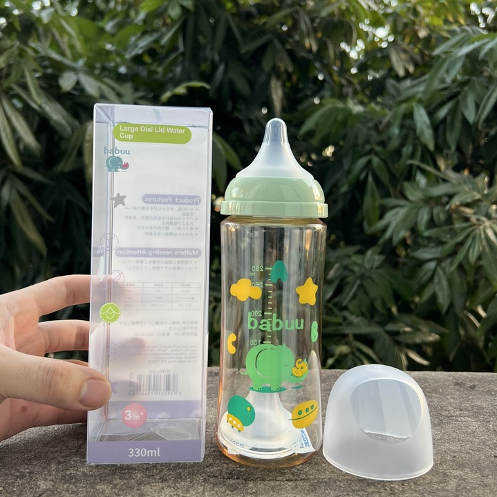Bình sữa cổ rộng PPSU Babuu baby Nhật bản dung tích 90,160,240,330ml (tặng kèm 1 núm ti hoặc 1 ...