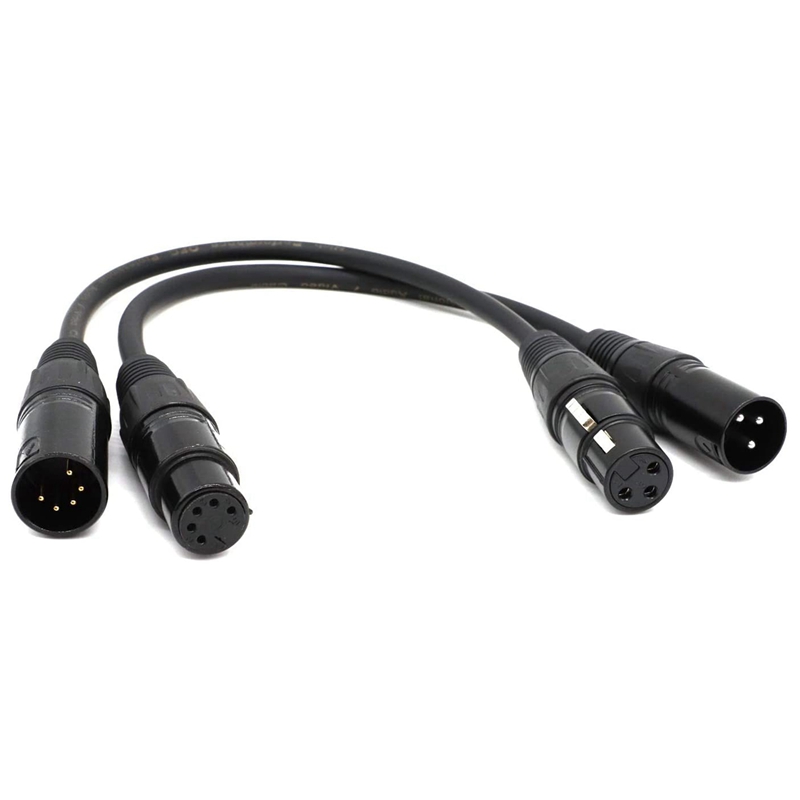 XLR Male 3 Pin to XLR Female 5 Pin & XLR Female 3 Pin to XLR Male 5 Pin ...