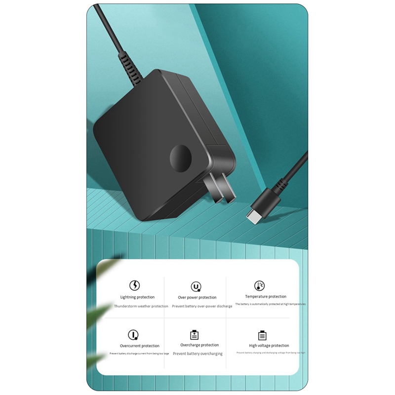 Suitable for Lenovo Square Notebook Portable Power Adapter 65W Type-C ...