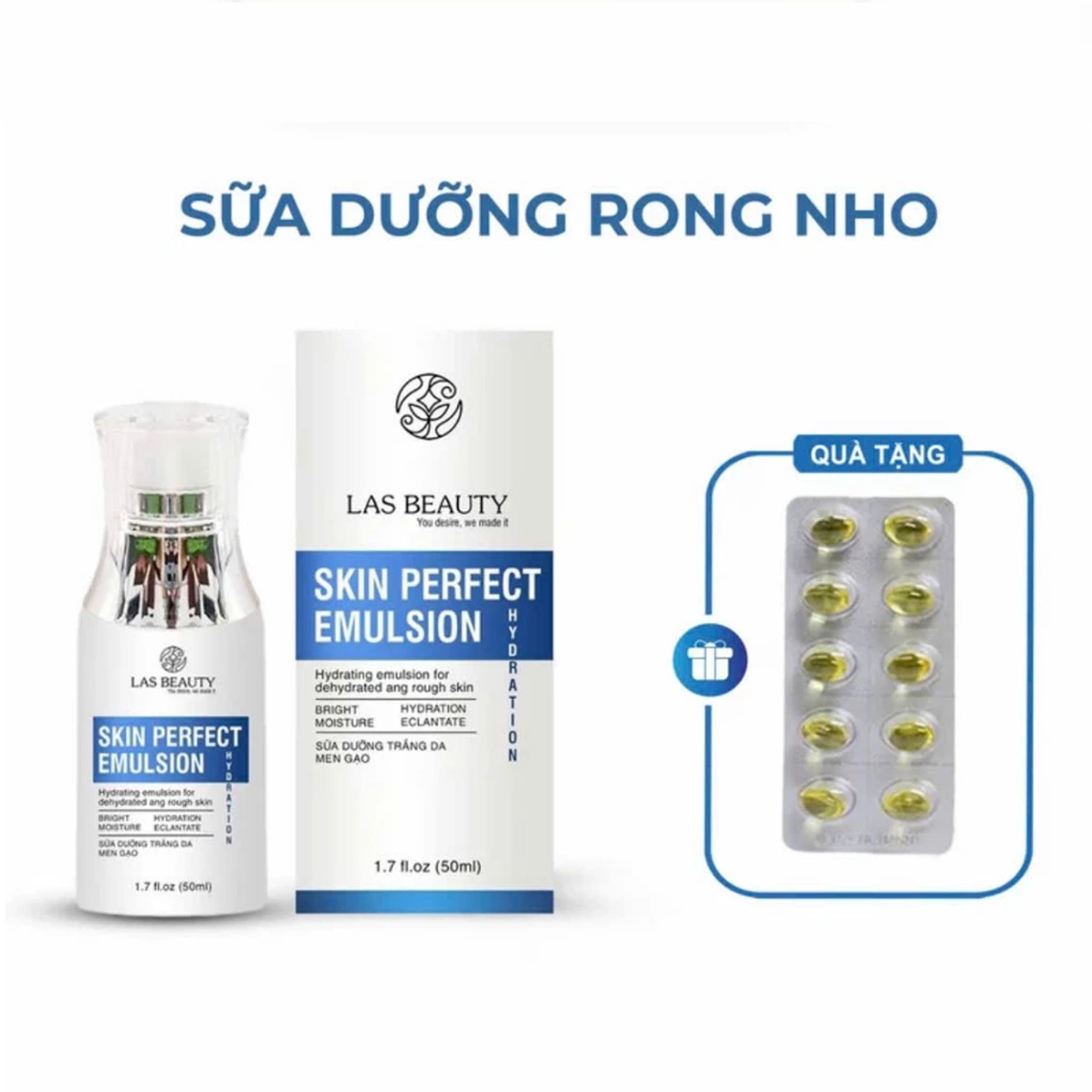 Tặng 1 Vỉ Vitamin E Sữa Dưỡng Rong Nho Skin Perfect Emulsion Las Beauty ...