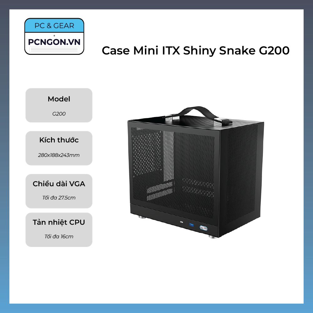 [PCNGON] Vỏ case máy tính Mini ITX Shiny Snake G200 – Đen | Lazada.vn