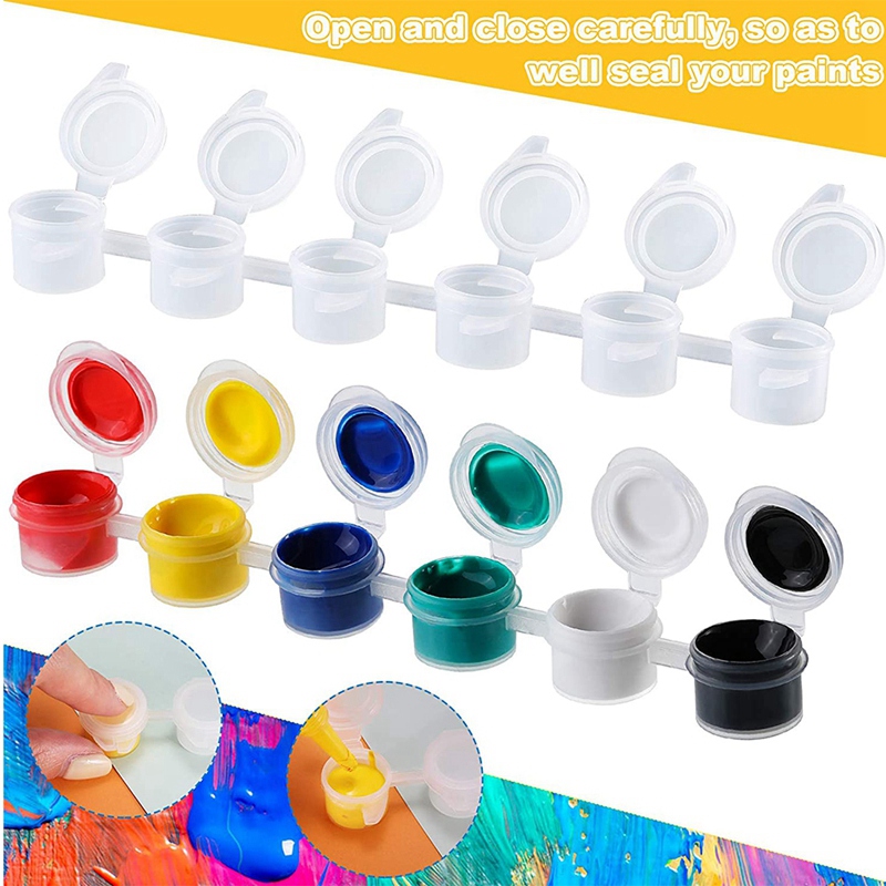 50 Strips Empty Paint Strips Paint Cup Pots Clear Storage Paint ...