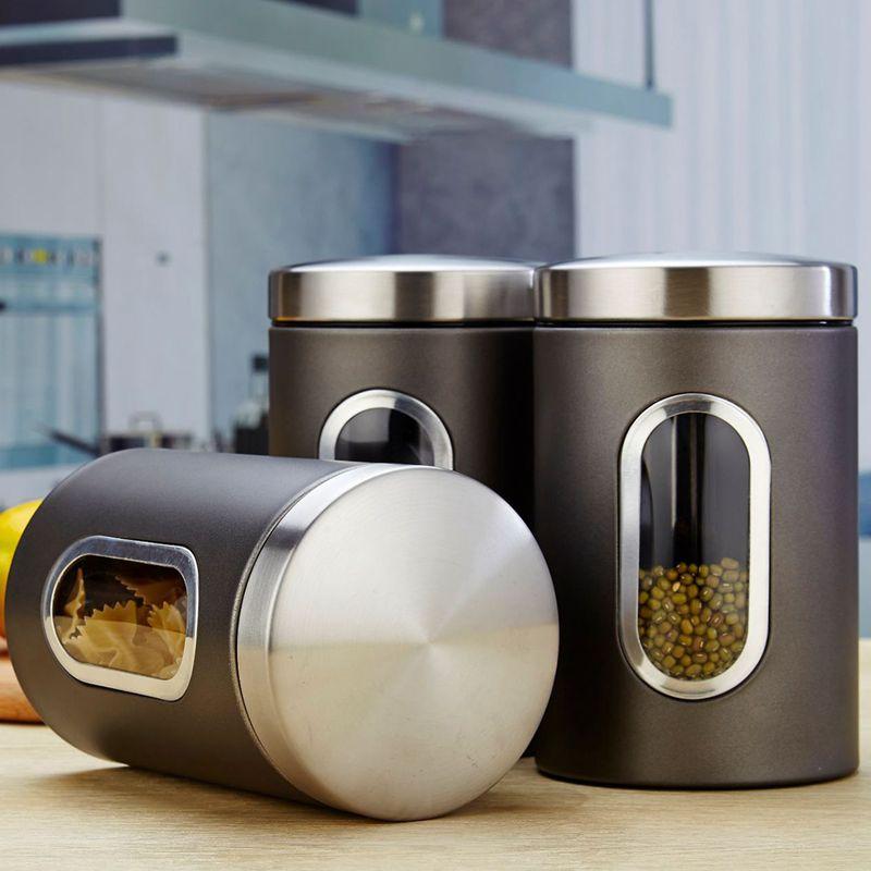 3Pcs 11X16.5Cm Stainless Steel Storage Tank High-Grade Fresh-Keeping ...