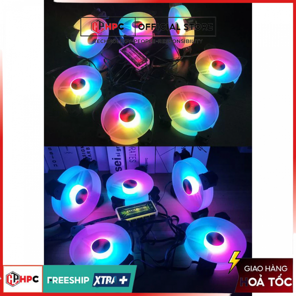 Quạt Fan LED RGB Coolmoon Chỉnh Màu (Remote HUB) Mới - MixASale