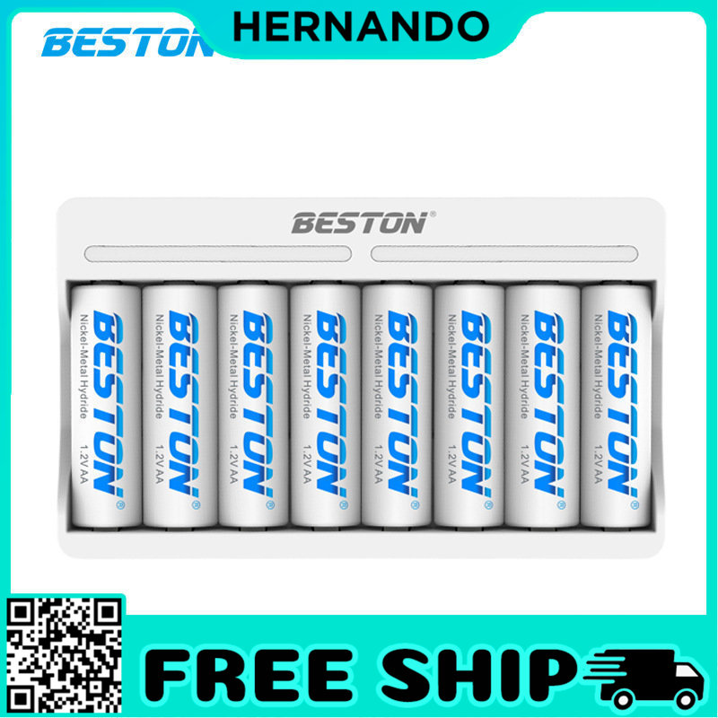 Sạc Pin Đa Năng AA AAA 9V C D BESTON C906W Sạc nhanh tự ngắt đèn báo ...