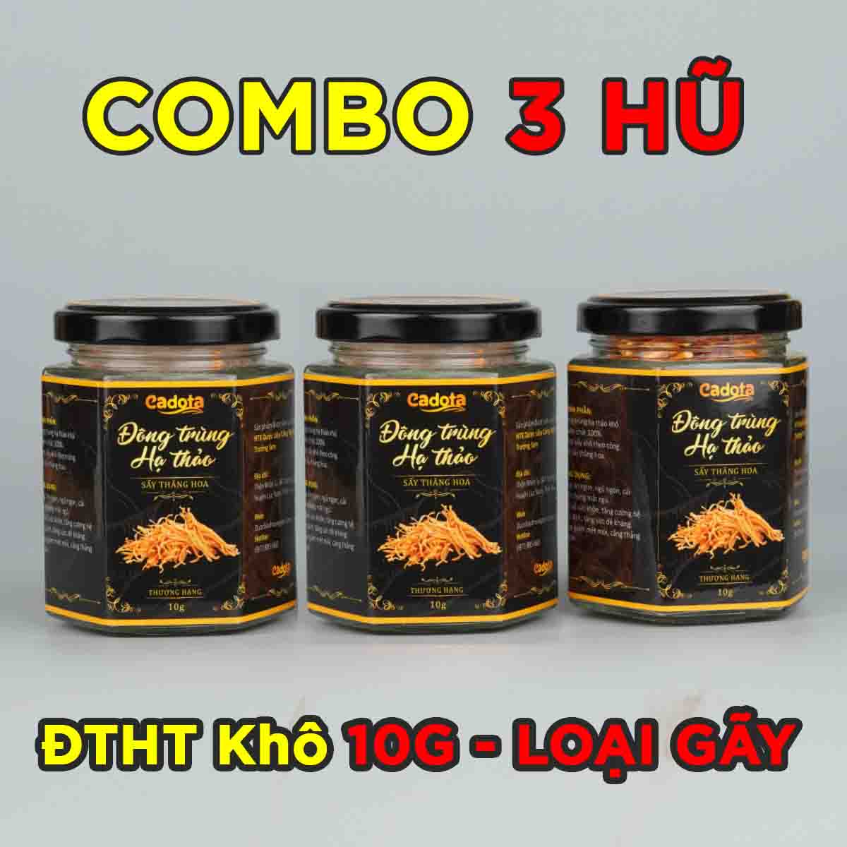 Hũ 10g Đông trùng hạ thảo sấy thăng hoa Sợi Gãy giúp dễ ngủ tăng cường ...