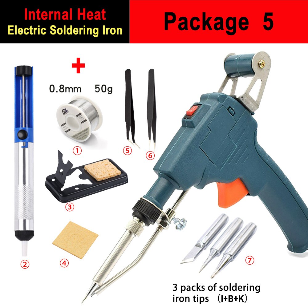 110V/220V 60/80/120W Manual Soldering Iron Tip Tin Gun Internal Heat ...