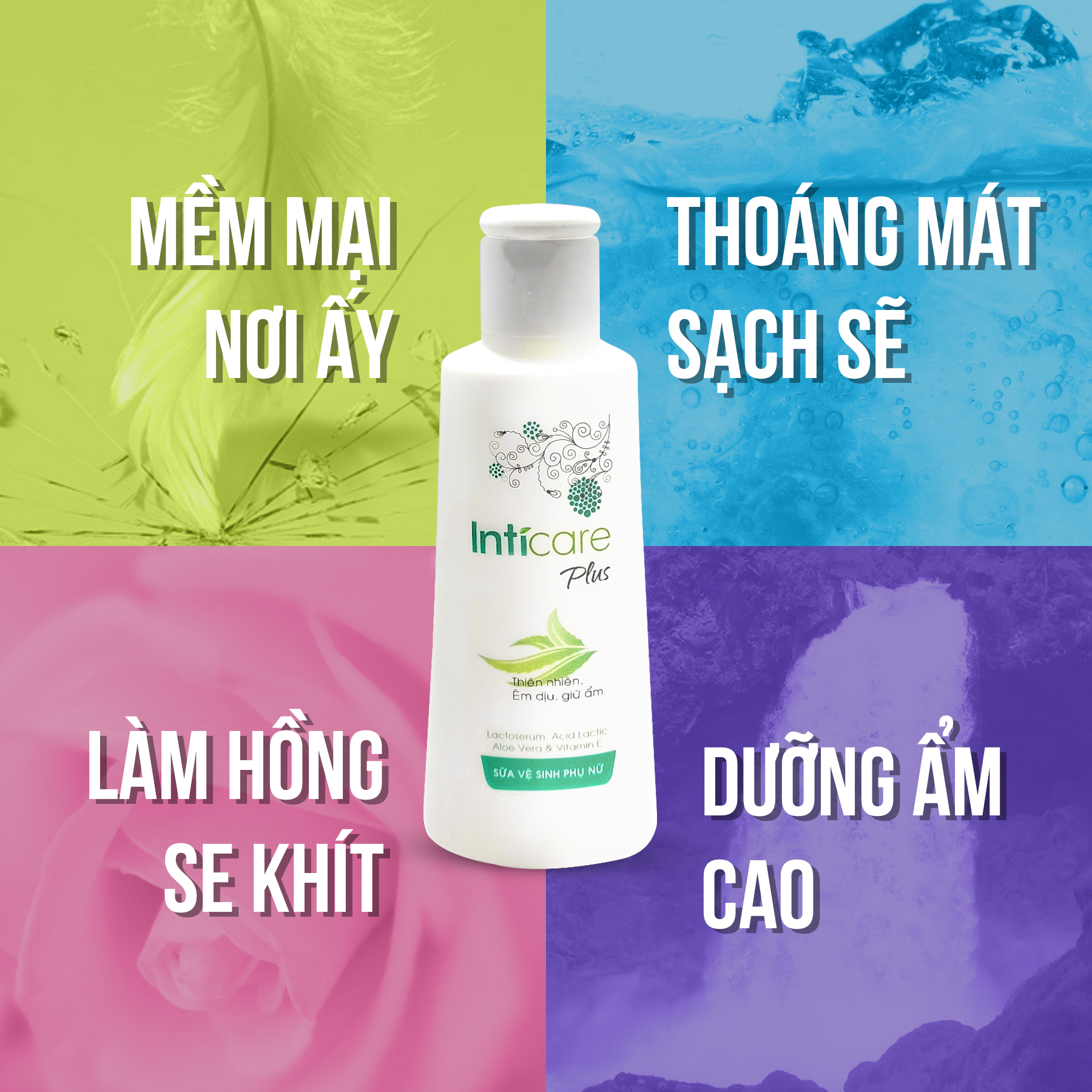 Sữa vệ sinh phụ nữ Inticare Plus dung dịch vệ sinh dạng sữa chiết xuất ...