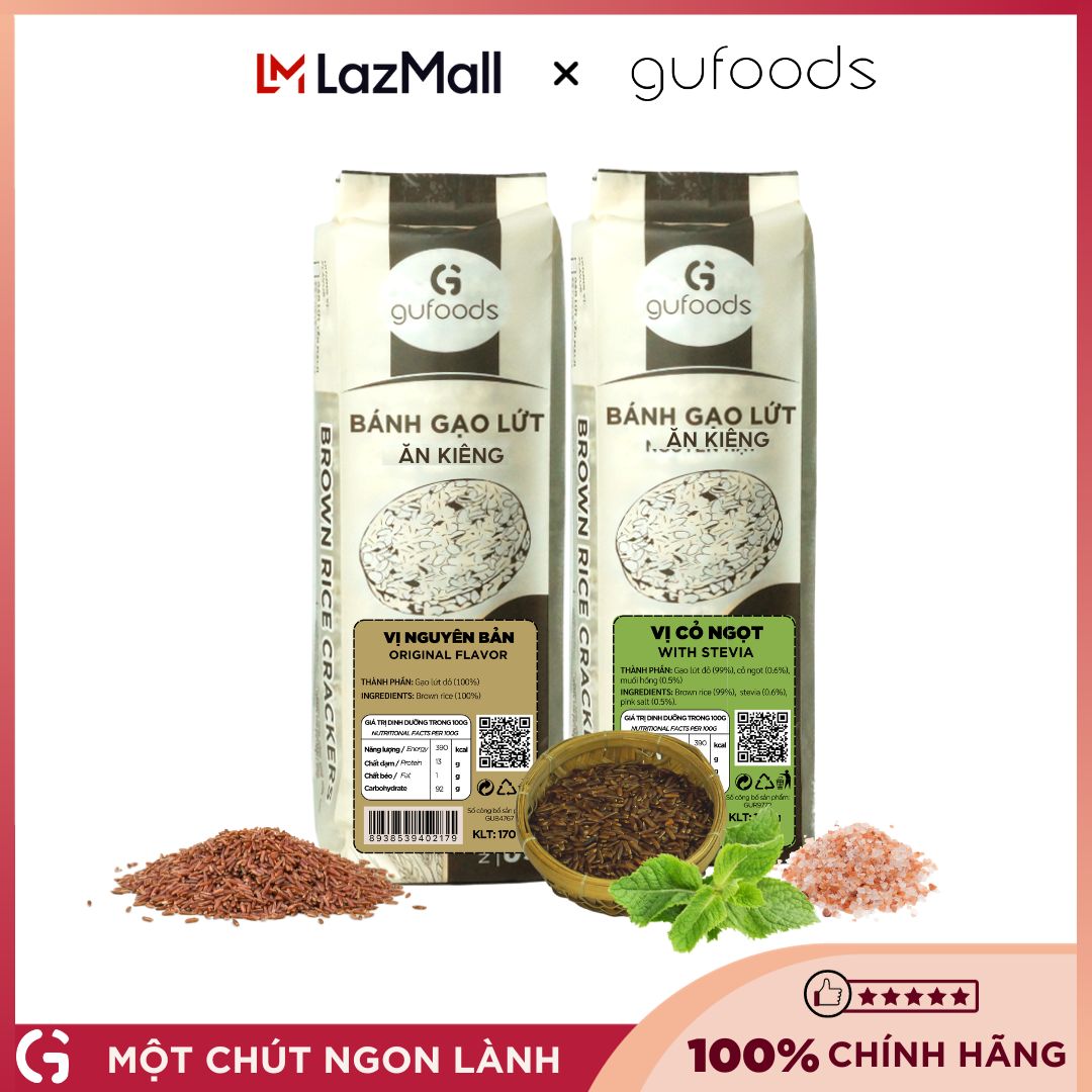 Combo 2 Bánh gạo lứt ăn kiêng GUfoods - Phù hợp Eat clean Thực dưỡng ...
