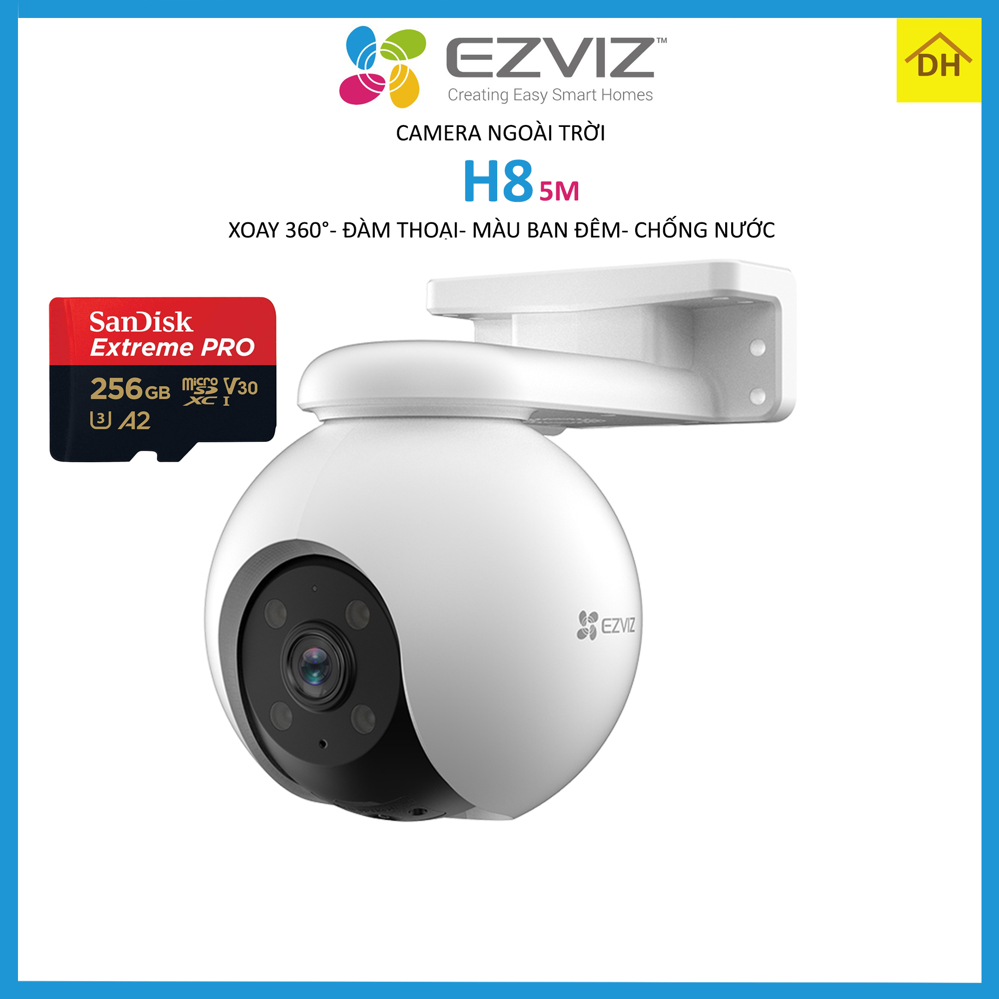 Camera EZVIZ H8 5M Pro 3K QHD Xoay 360 Độ- Đàm Thoại 2 Chiều- Báo Động ...