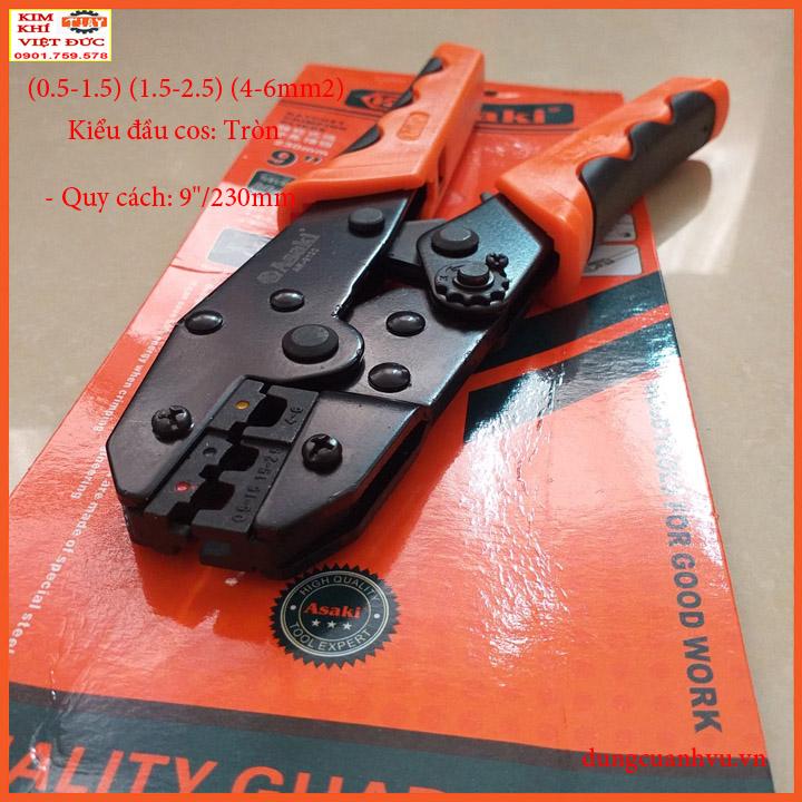Kìm bấm cos tròn bọc nhựa Asaki AK-9120 0.5 ~ 6.0mm2 - Kìm bấm đầu ...