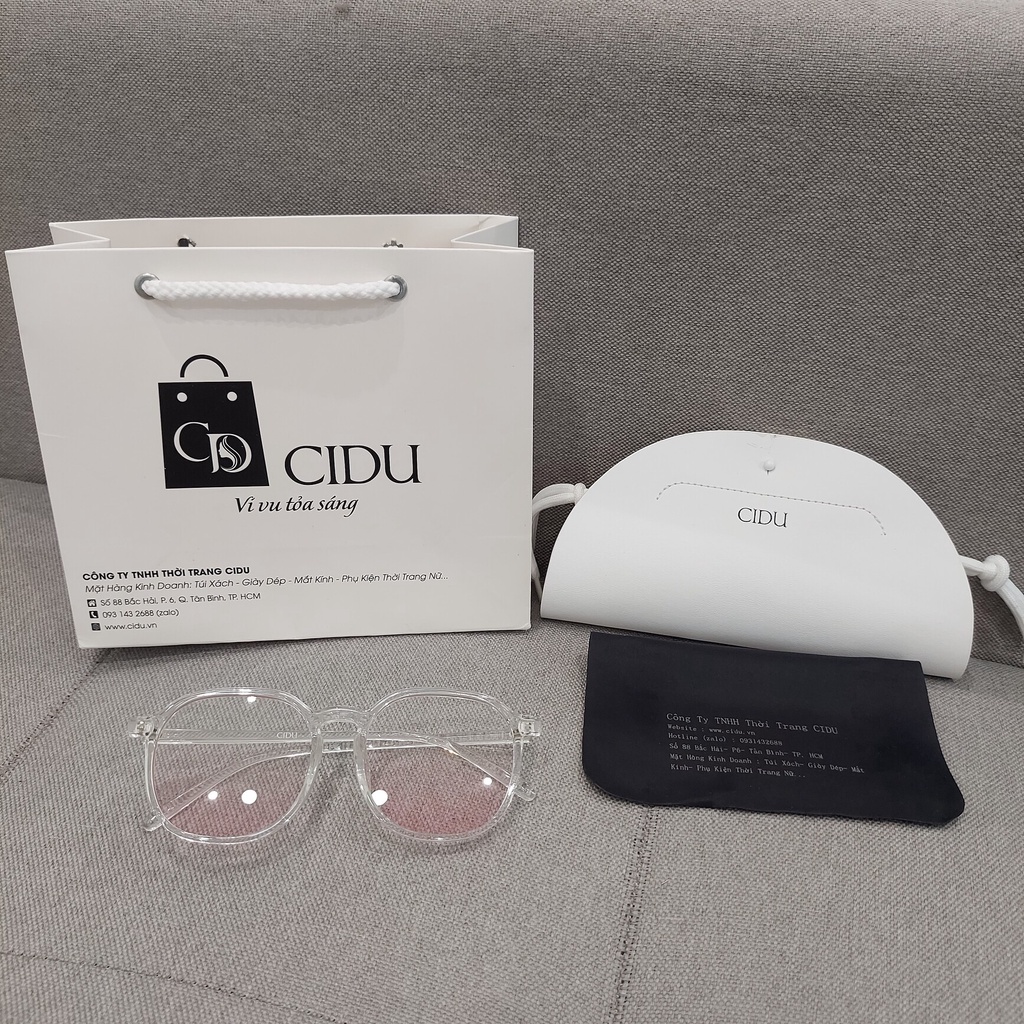 Kính Thời Trang Mắt Tròn Gọng Trong Suốt Cidu Mk31 - MixASale