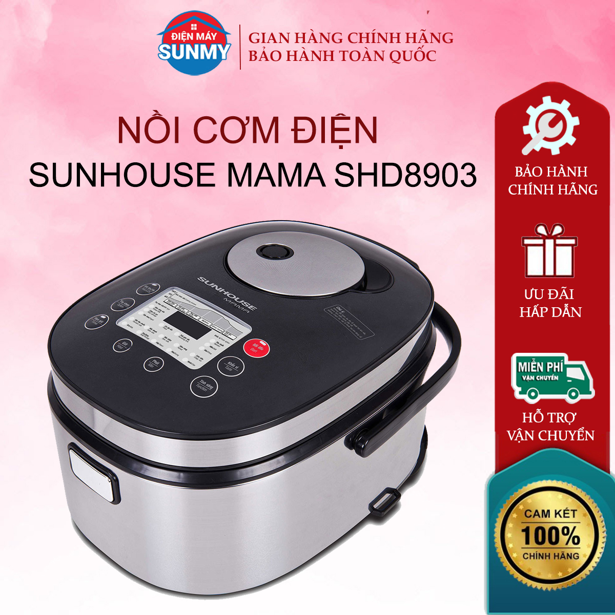 Nồi cơm điện tử Sunhouse Mama SHD8903 1.8 lít [Ảnh thật - Bảo hành chính hãng toàn quốc] , nồi ...