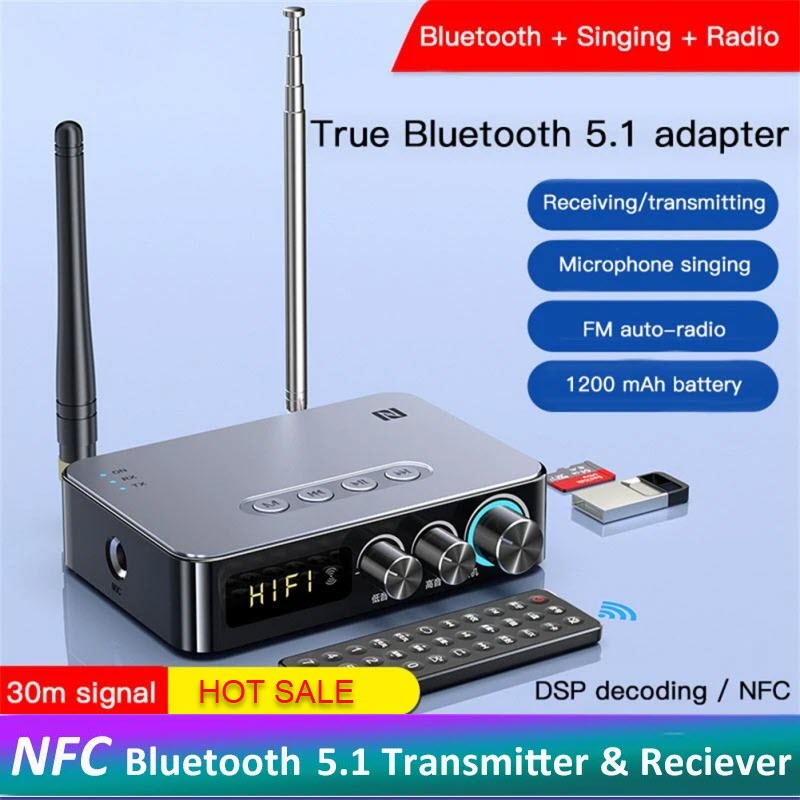 Bộ Thu Phát Âm Thanh M9 Pro Bluetooth 5.1 Receiver Transmitter FM Radio ...
