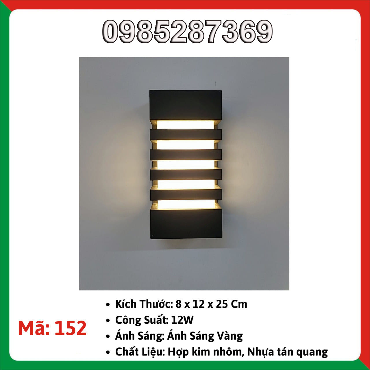 Đèn LED gắn tường hắt tường hình khối có khe sáng trang trí ngoài trời ...