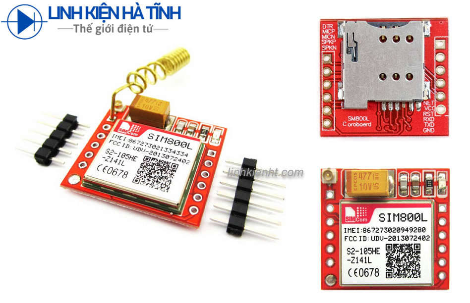 MODULE SIM800L SIM800 SIM800C GSM GPRS KÈM ĂNG TEN KẾT NỐI ARDUINO ...
