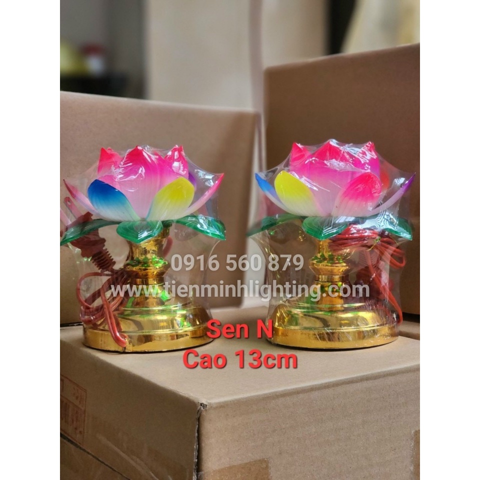 [BỘ 2 ĐÈN THỜ] Đèn thờ hoa sen nhiều kích thước Sen L (cao 18cm)/Sen T (cao 16cm)/Sen N (cao ...