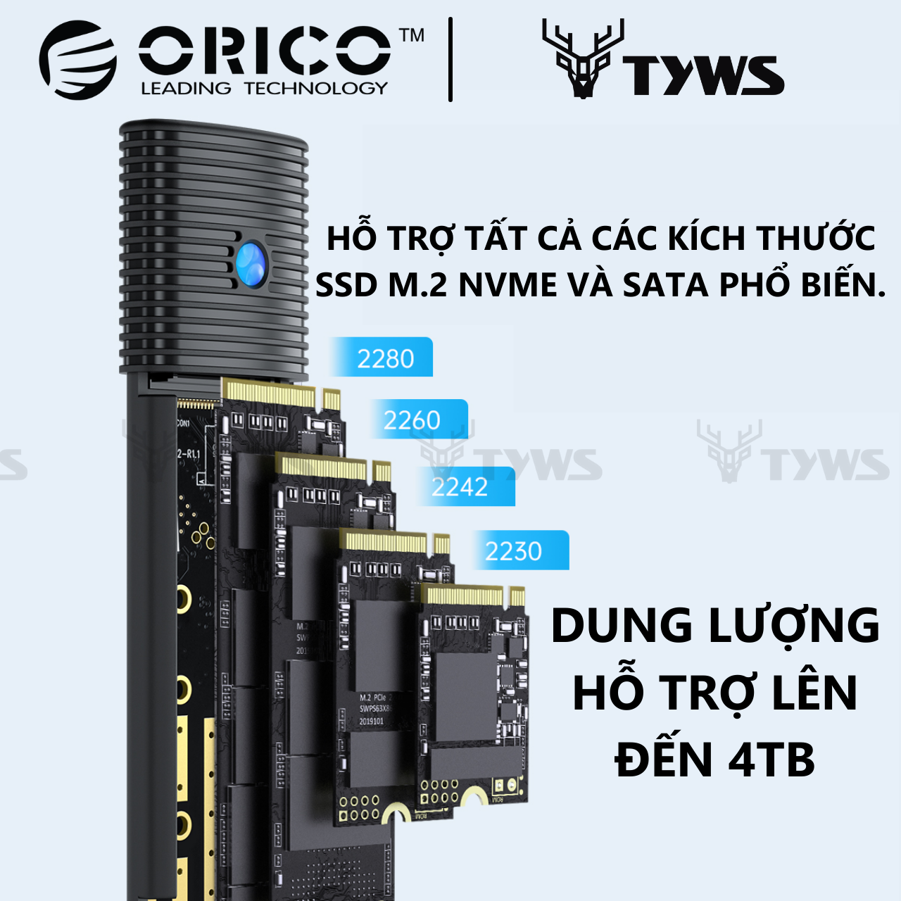 HỖ TRỢ SSD 4TB Box di động SSD M.2 PCIe NVMe to USB 3.2 Gen2 Type-C ...