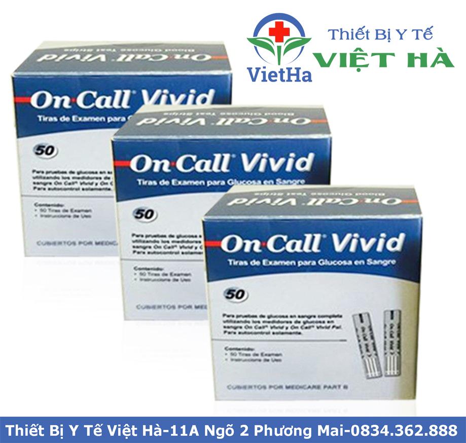 QUE THỬ ĐƯỜNG HUYẾT ONCALL VIVID hộp 25 que - MixASale