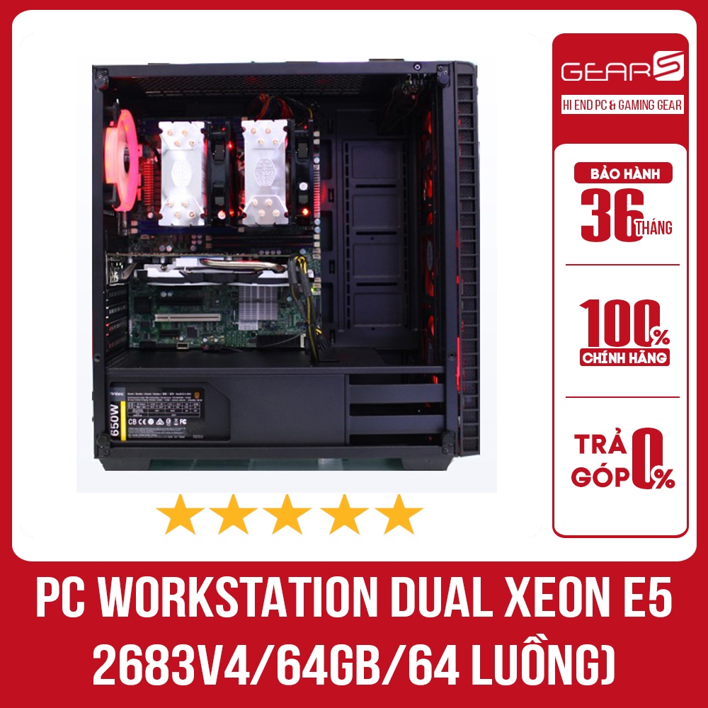 BỘ PC WORKSTATION DUAL XEON E5 2683v4 64GBVGA RX550 4GB DDR5 - MixASale