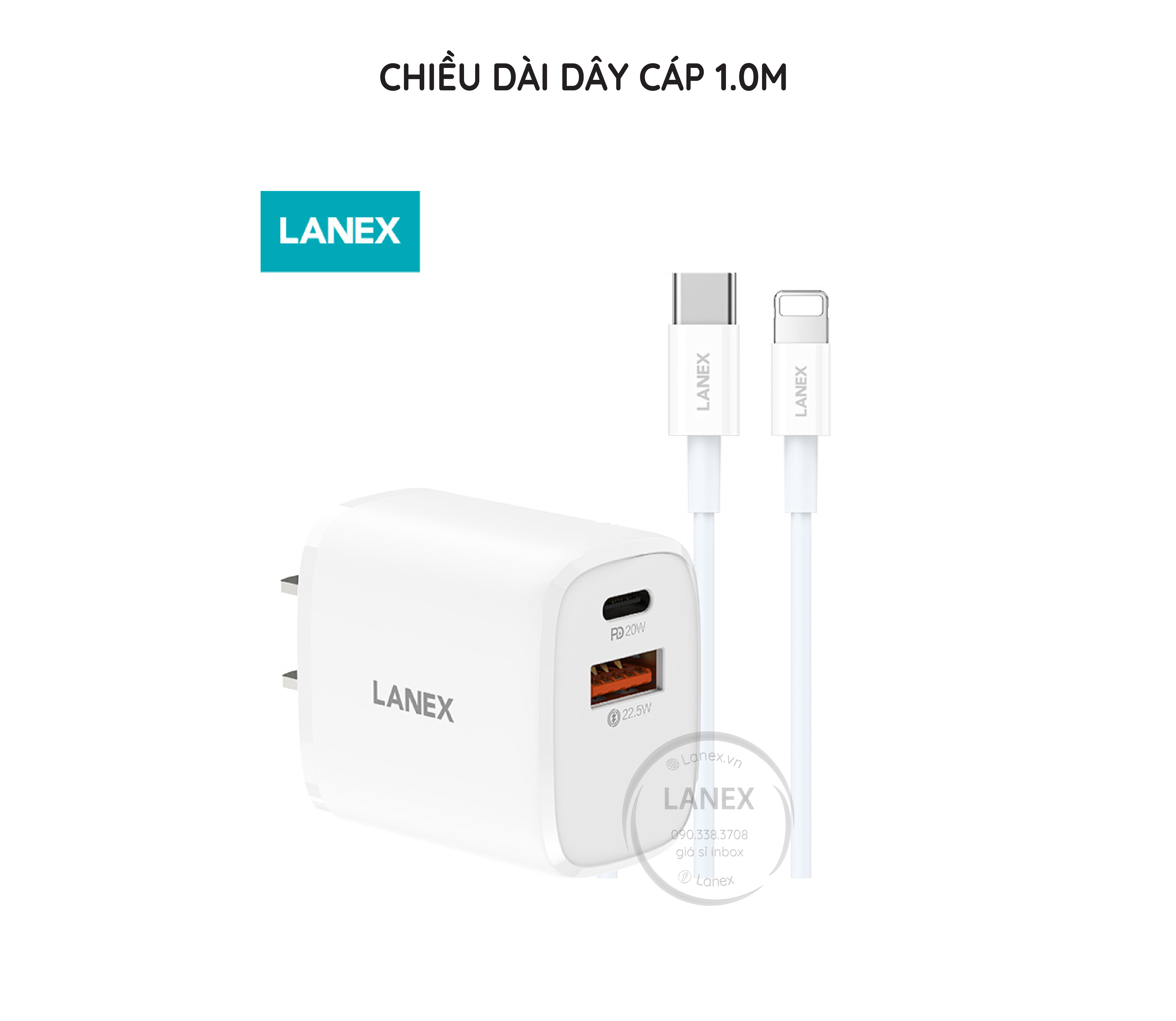 Bộ Sạc Nhanh Lanex Lc49cl 1 Cổng Usb 22.5w 1 Cổng Type C To Lightning ...