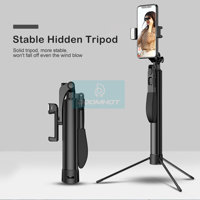 Doomhot Selfie Stick Bluetooth Retractable Tripod Selfie Stick Anti