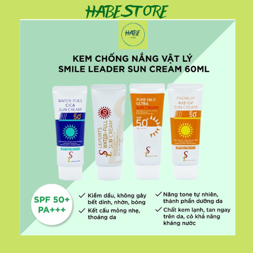 Kem chống nắng nâng tông Smile Leader Sun Cream SPF50 PA UVAUVB Hàn ...