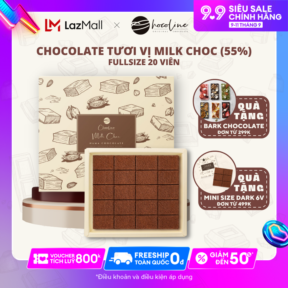 6 Viên Socola Nama Tươi - Socola Nama Tươi Vị Sữa - Pave glace chocolate - Giao Hàng Nhanh 2H ...