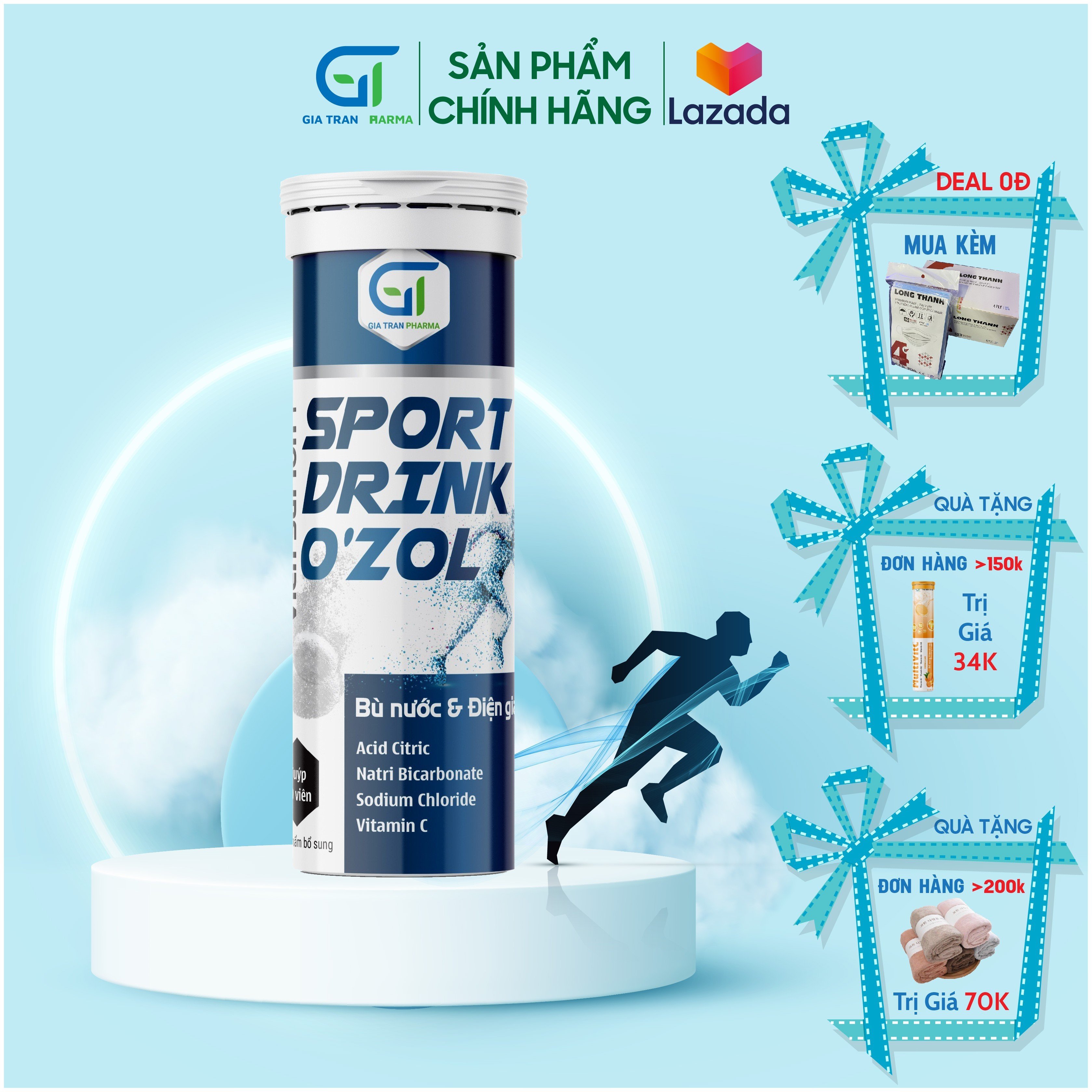 [CHÍNH HÃNG] Viên Sủi Ion+ Sport Drink O'zol - Bù Nước Và Điện Giải Kèm ...