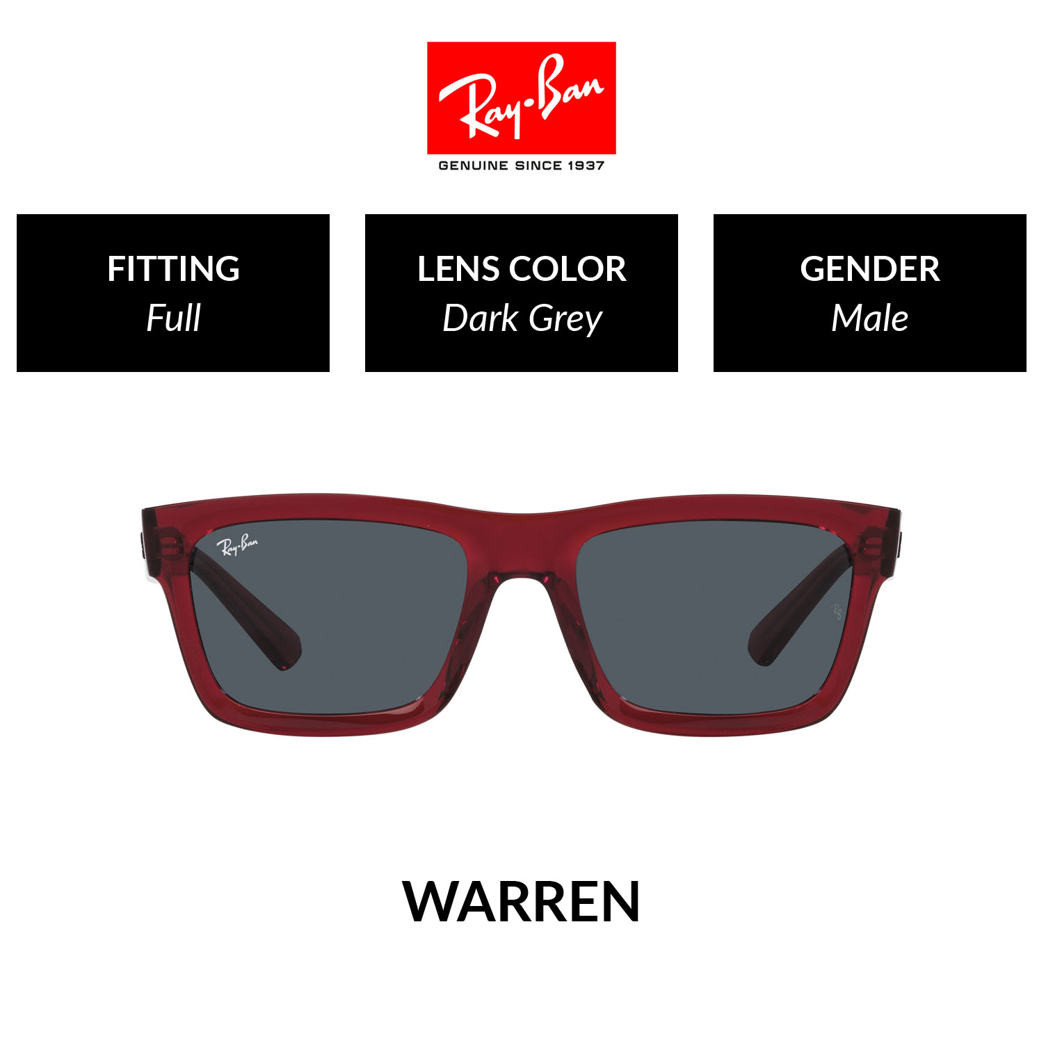 Sale thương hiệu 3-5.8 Mắt kính RAY-BAN WARREN - RB4396F 667771 Size 57 ...