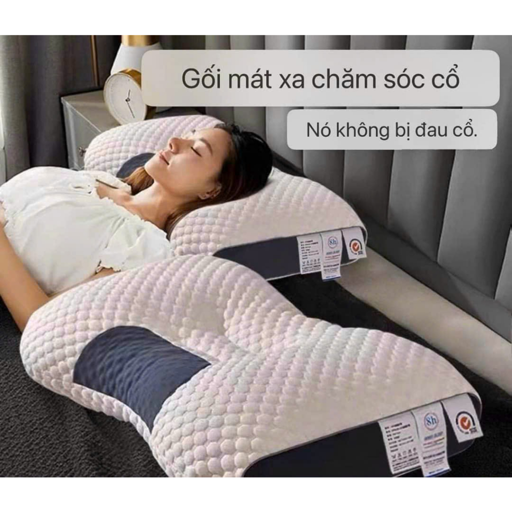 Gối Ngủ Chống Đau Mỏi Cổ Vai Gáy Thiết Kế Nằm Ngửa Và Nằm Nghiêng Hạn Chế Ngáy Ngủ Ngon Hơn