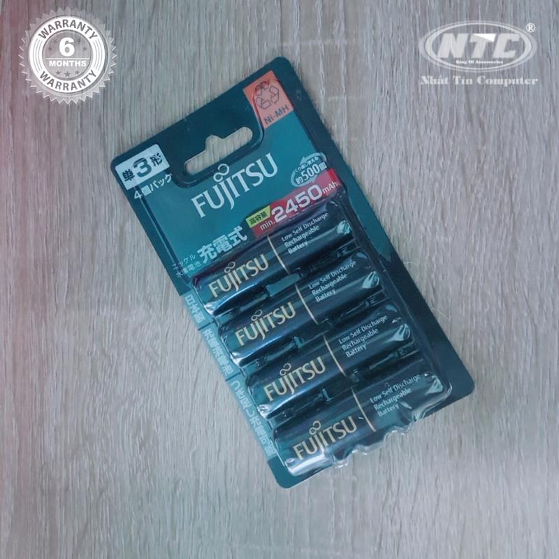 Vỉ 4 pin sạc AA Fujitsu 2450mAh made in JAPAN - nội địa Nhật Bản (đen ...