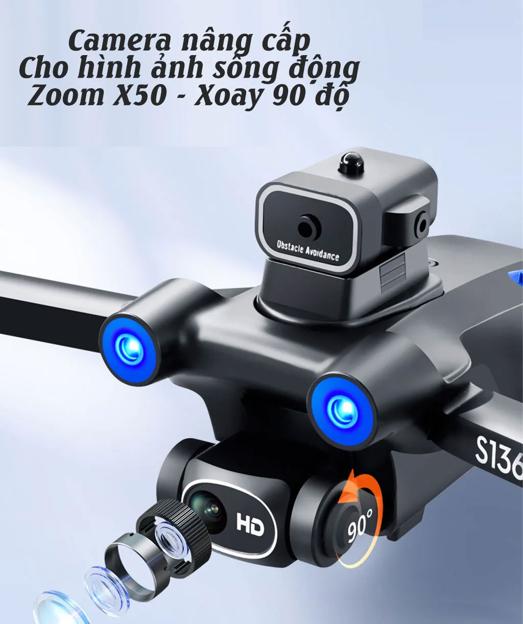 Flycam S136 PRO MAX máy bay có camera Wifi 5G Camera 8K UHD góc rộng ...