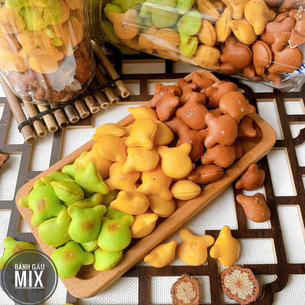 Bánh Gấu Nhân Kem mix 3 vị MTFood lon lớn siêu ngon - MixASale