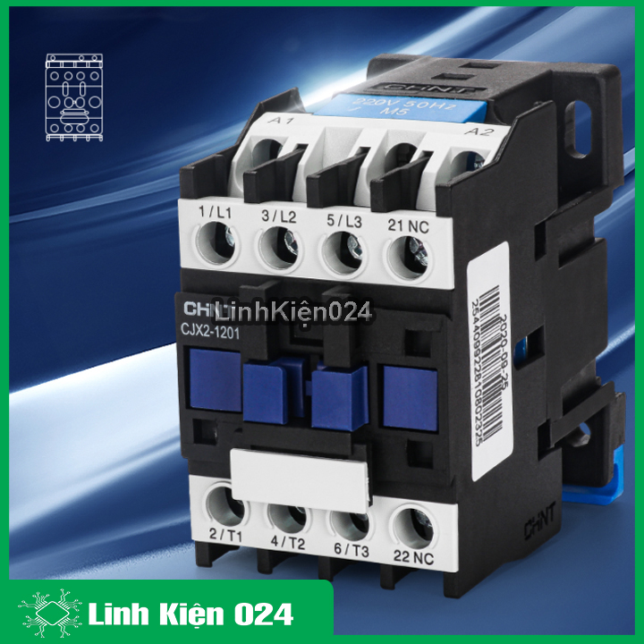 Khởi động từ contactor CJX2-1201 380v 12a thường đóng NC vỏ chống cháy ...