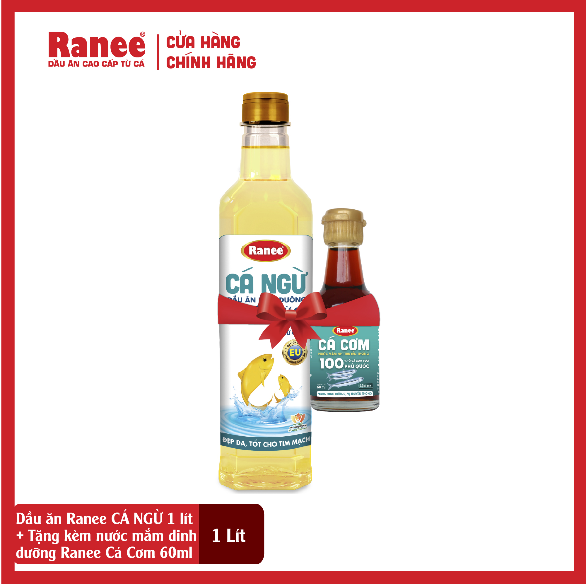 Dầu ăn Ranee CÁ TRÍCH 950ml Tặng kèm nước mắm dinh dưỡng Ranee cá cơm ...