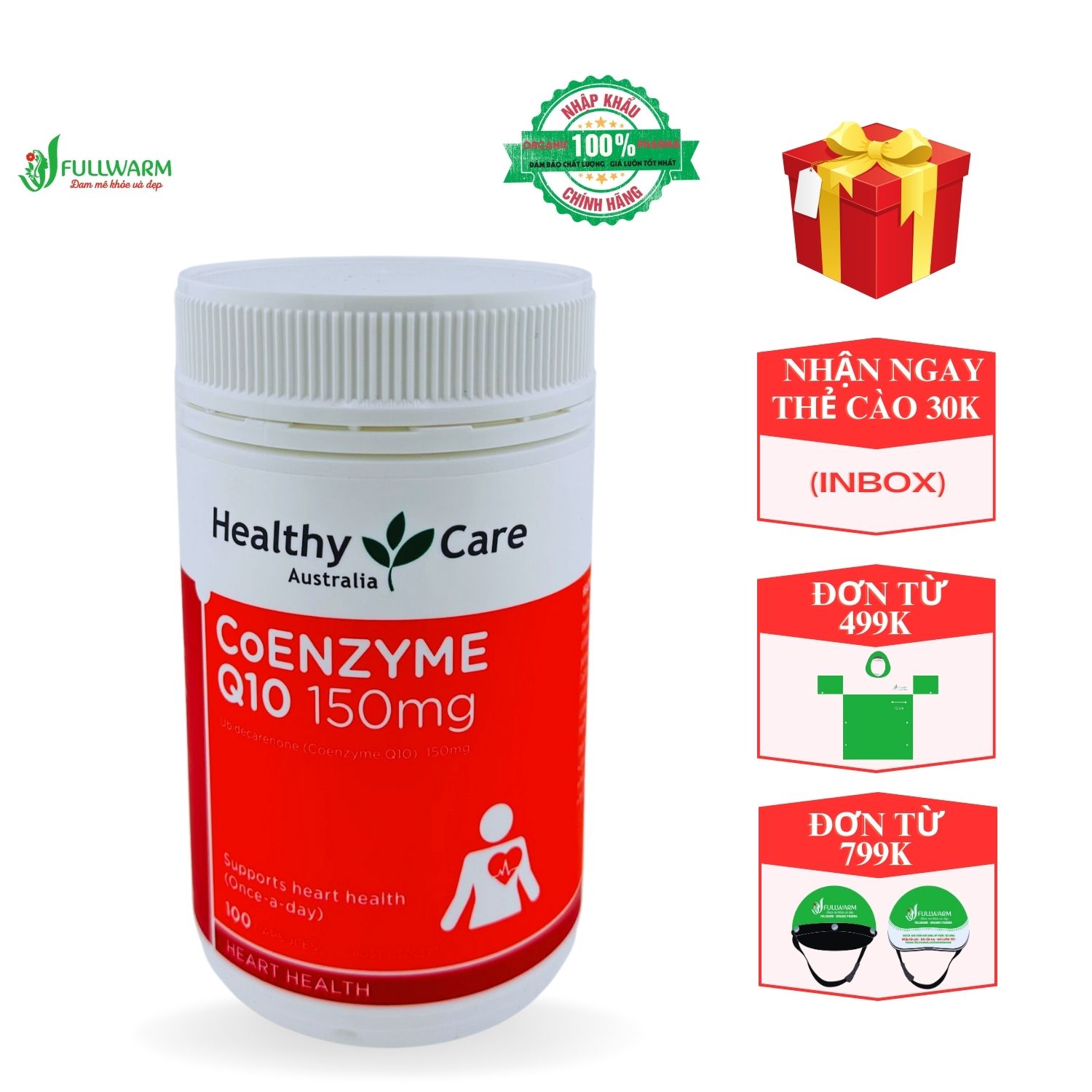 Viên Uống Bổ Tim Mạch Healthycare Coenzyme Q10 150mg, Xuất xứ Úc, Hộp 100 viên | Lazada.vn