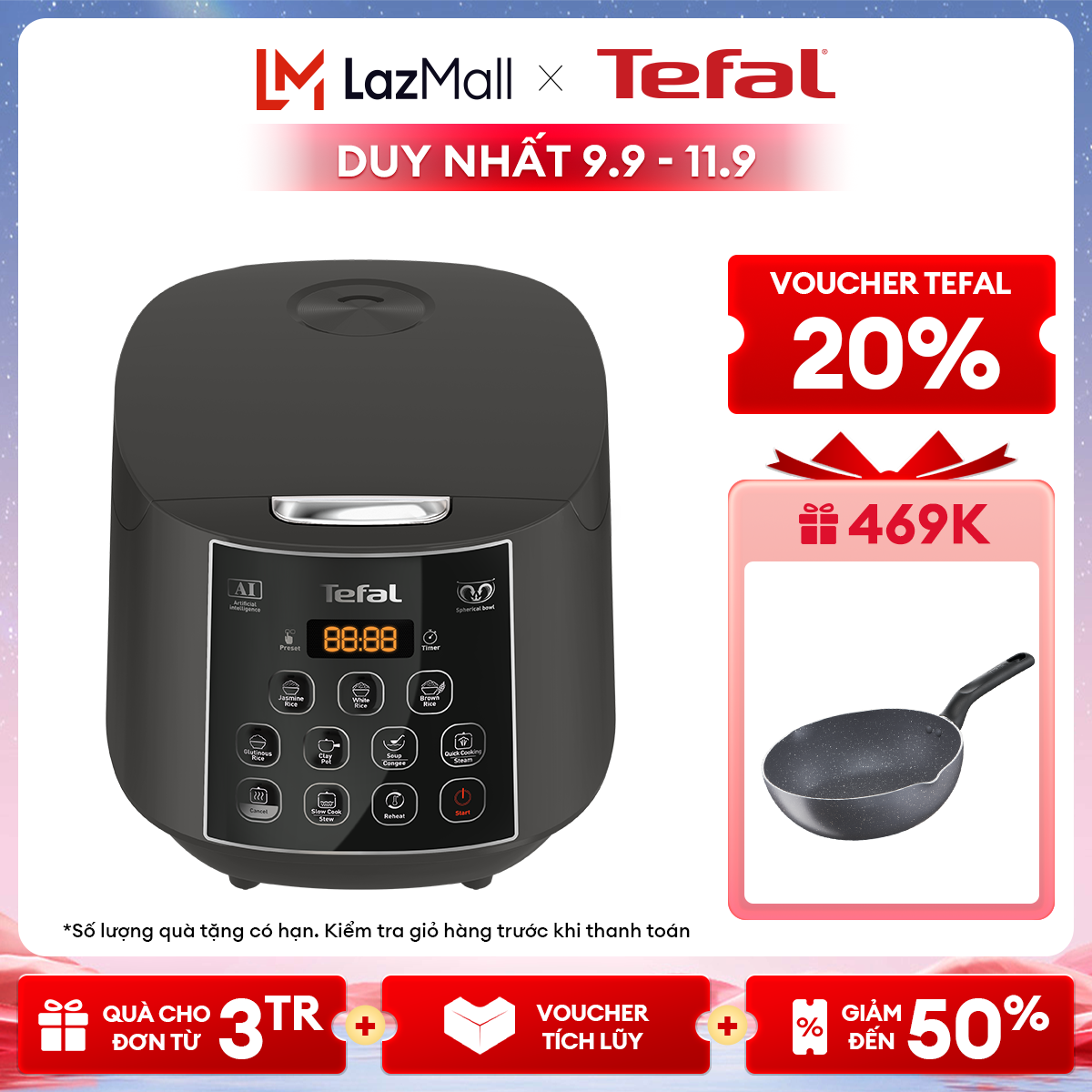 CHỈ 0-2H 9.9 GIÁ CUỐI TỪ 1TR6 Nồi cơm điện tử Tefal Delirice Plus 1.8L RK776 - Thương hiệu Pháp ...