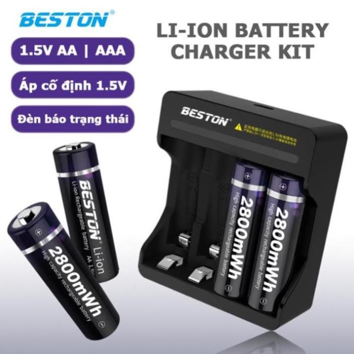 Pin sạc AA AAA 1.5V pin lithium 800 1200 2800 3500 1.5V Beston bộ sạc ...
