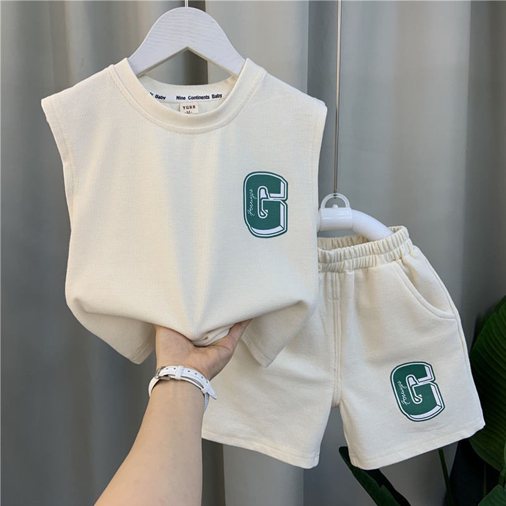 Bộ Cộc Tay Cho Bé Trai Bộ Quần Áo In Chữ G Chất Cotton Co Giãn 4C Từ 8 ...