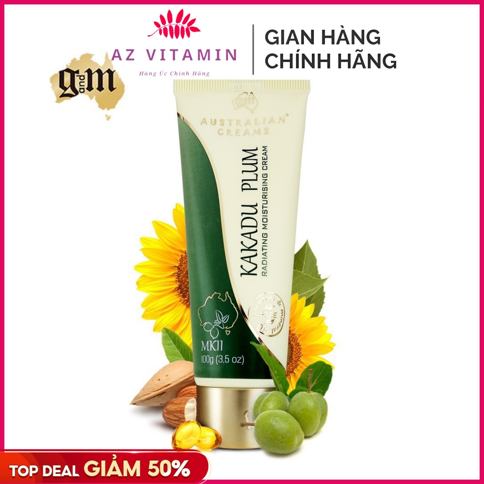 [Chuẩn Úc] Kem Dưỡng Ẩm Da Chiết Xuất Mận Kakadu G&M Australian Kakadu Plum Radiating ...