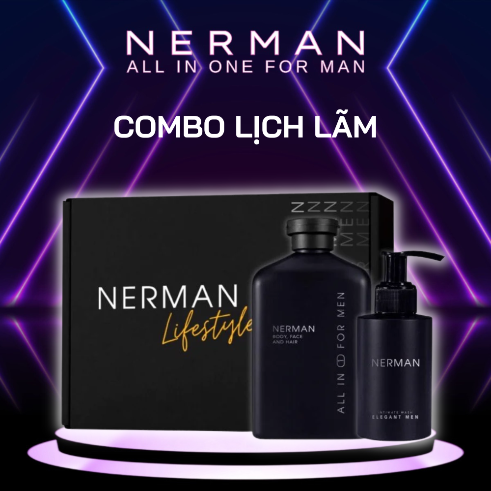 Combo sữa tắm nam 3in1 Nerman 350ml và dung dịch vệ sinh nam Nerman ...