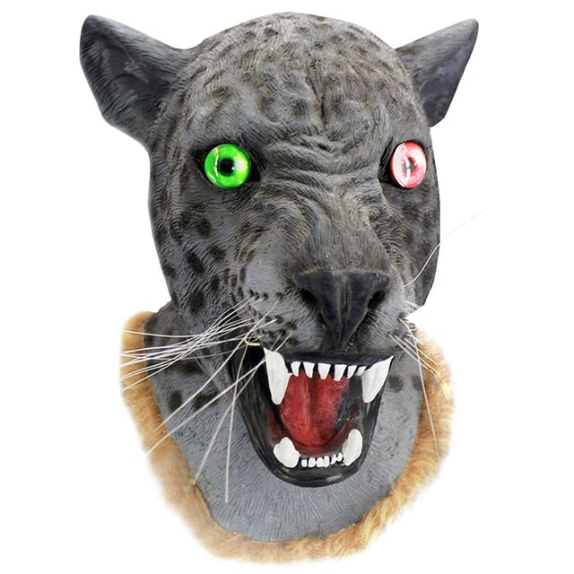 Latex Realistic Wild Cat Cheetah Panther Lion Jaguar Props Halloween ...