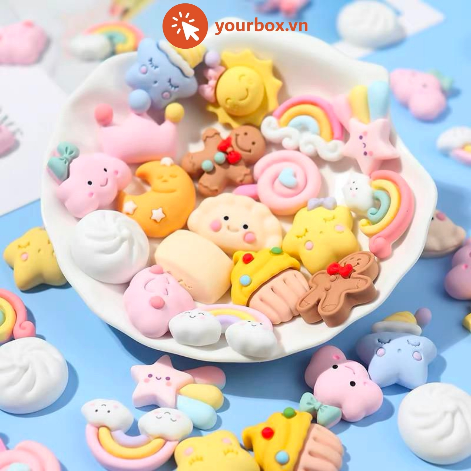 Sticker 3D hoạt hình dán bình nước hình dán sticker silicon trang trí ...