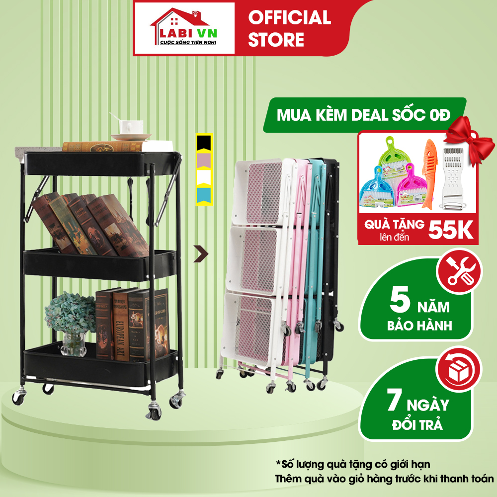[Miễn phí vận chuyển] Kệ Để Đồ 3 Tầng Đa Năng LABI VN LB077 Để Đồ Bếp , Đồ Spa , Để bánh kẹo, Đồ ...