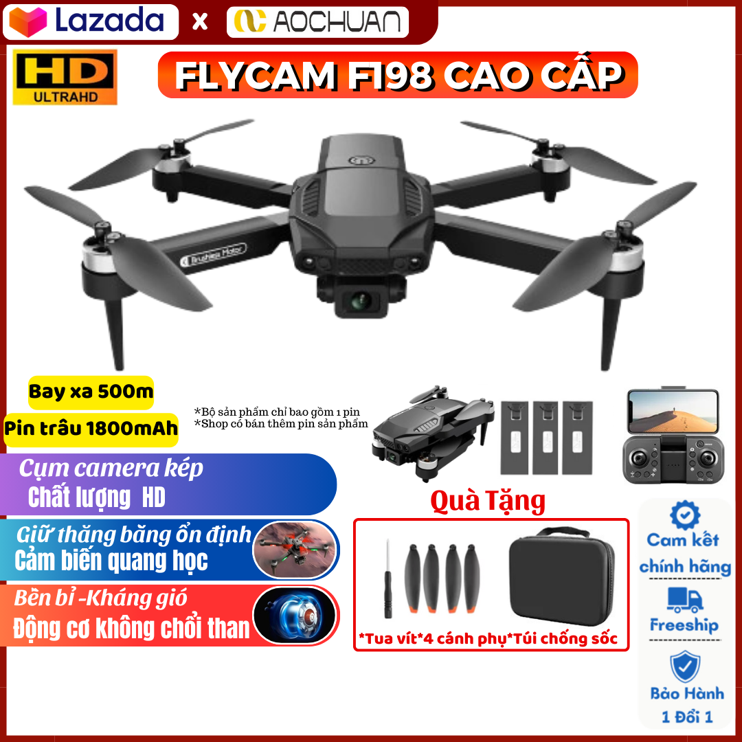 Flycam Mini Giá Rẻ F198 HD-Drone Camera 4K- Máy Bay Điều Khiển Từ Xa ...