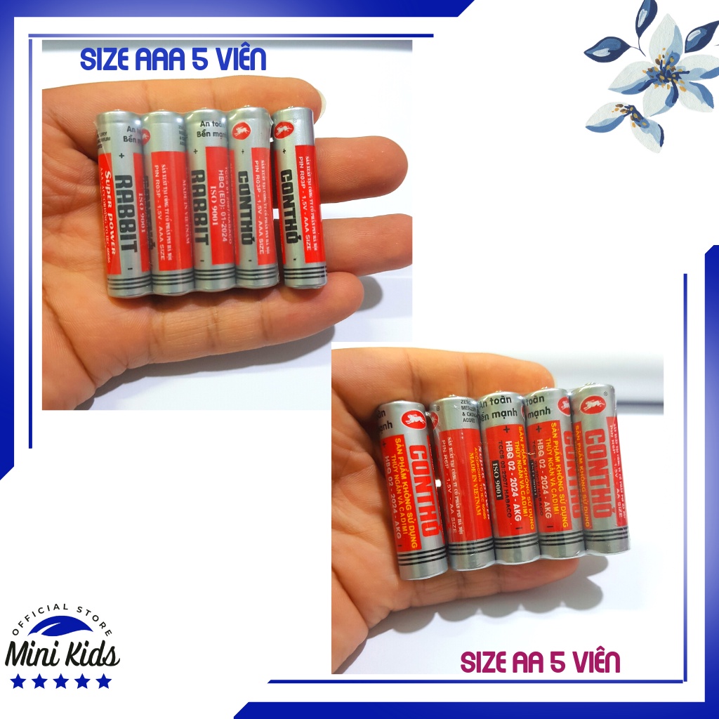 Pin con Thỏ , Pin tiểu loại to size AA ( 2A ) và loại nhỏ size AAA ( 3A ...