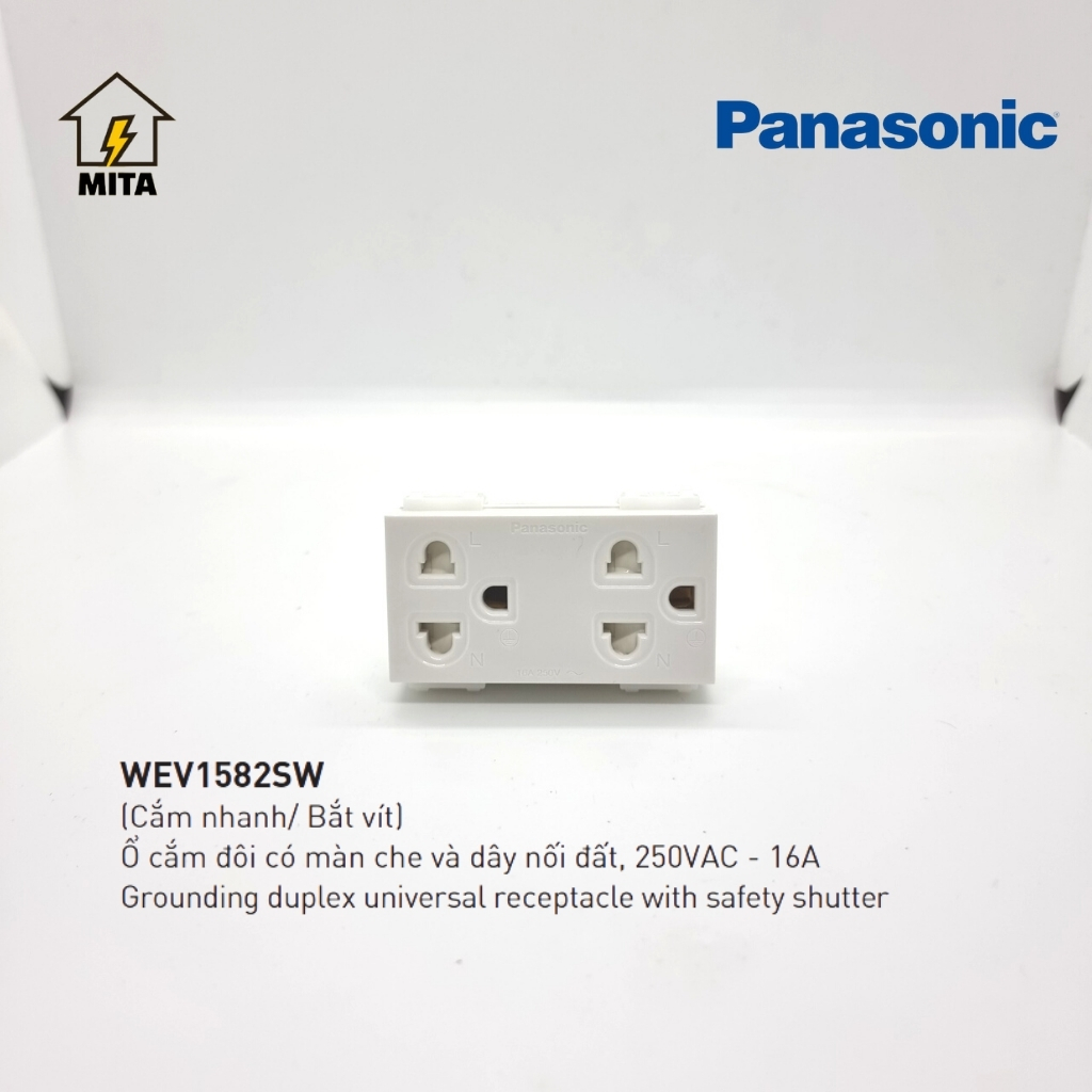Hạt Module ổ cắm Panasonic Wide - Ổ cắm đơn 2 chấu 1081-7SW - Ổ cắm đôi ...